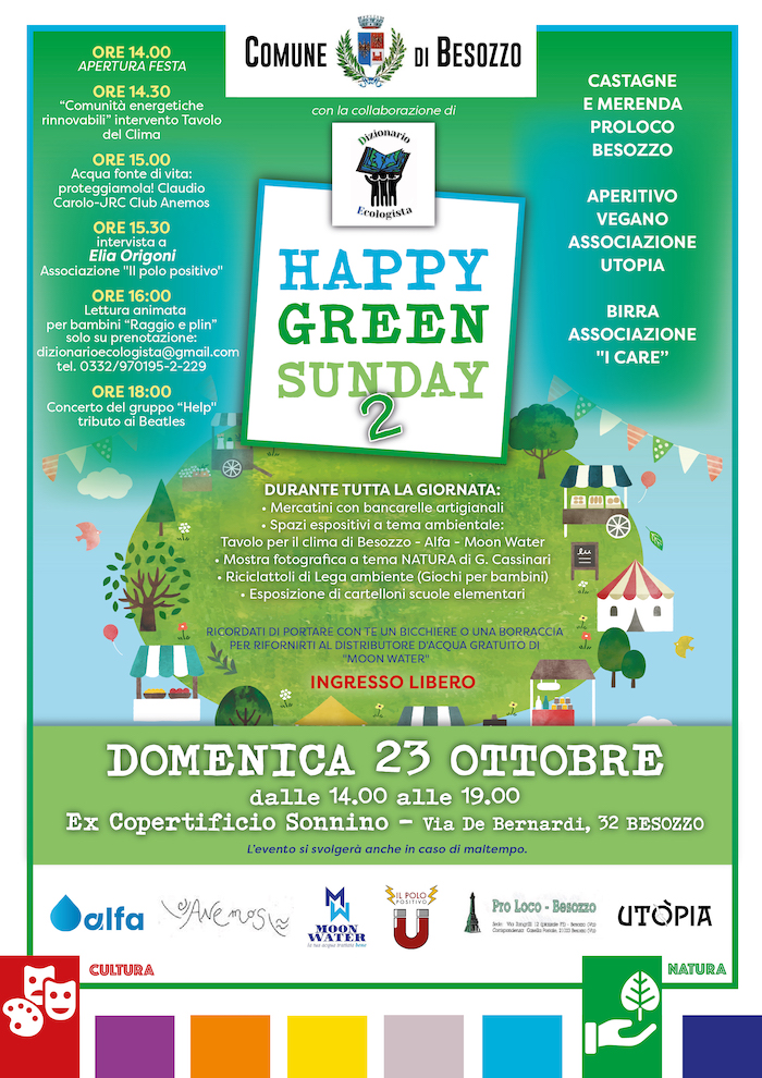 Besozzo, "Happy Green Sunday 2": incontri, laboratori, spettacoli ...