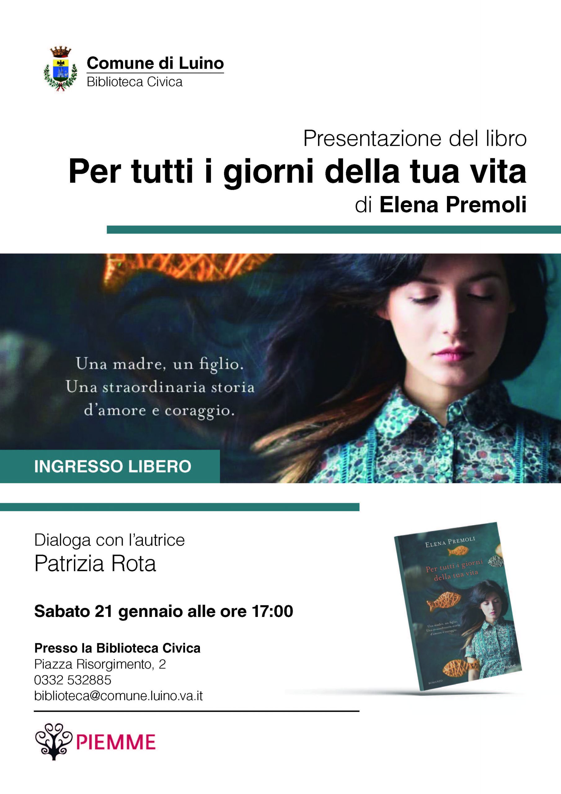 Luino, in biblioteca con il romanzo di Elena Premoli "Per tutti i ...